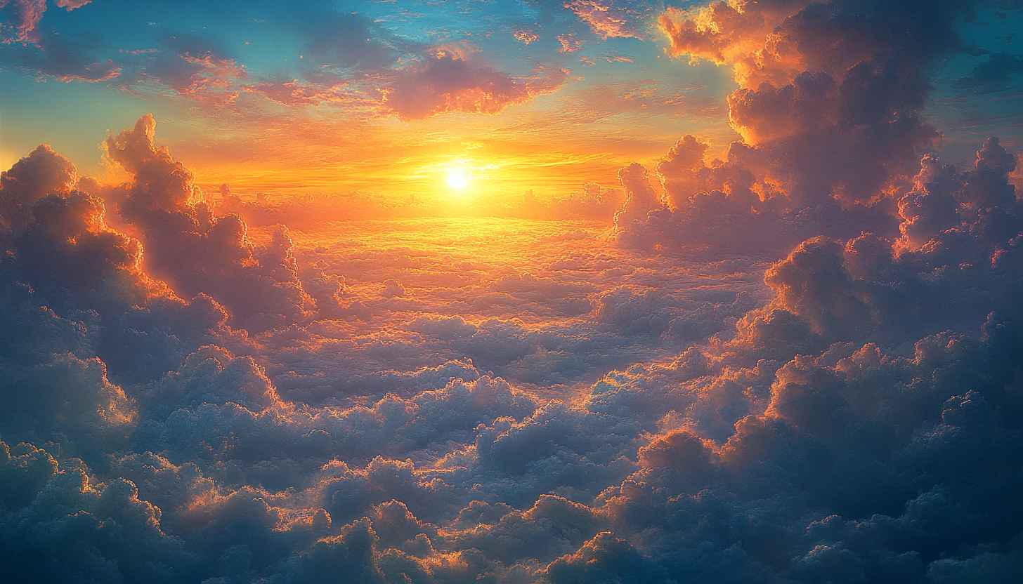 Sunset Sky Wallpaper, Cloudscape Wallpaper, Nature Scenery Wallpaper - Png Aura