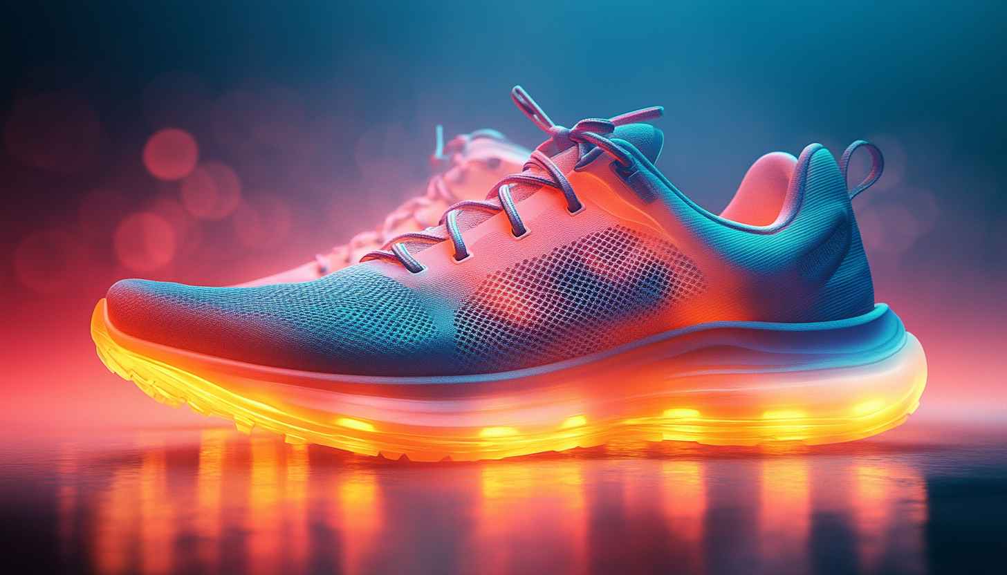 Illuminated Sneaker Wallpaper: Neon Running Shoe Background for Desktop ...