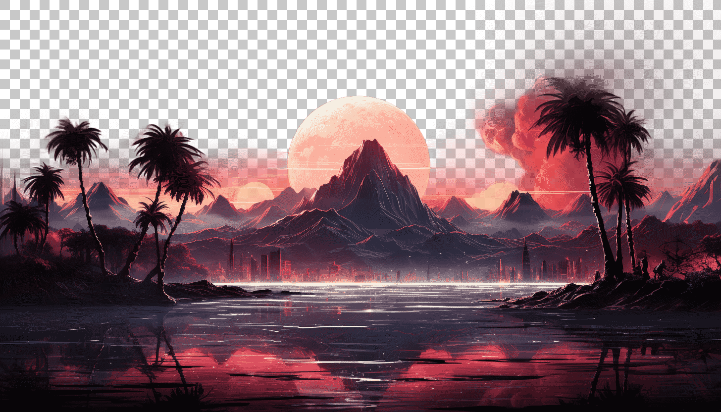 Abstract Synthwave Art Background, Neon Aesthetics, Retro Wave Graphics ...