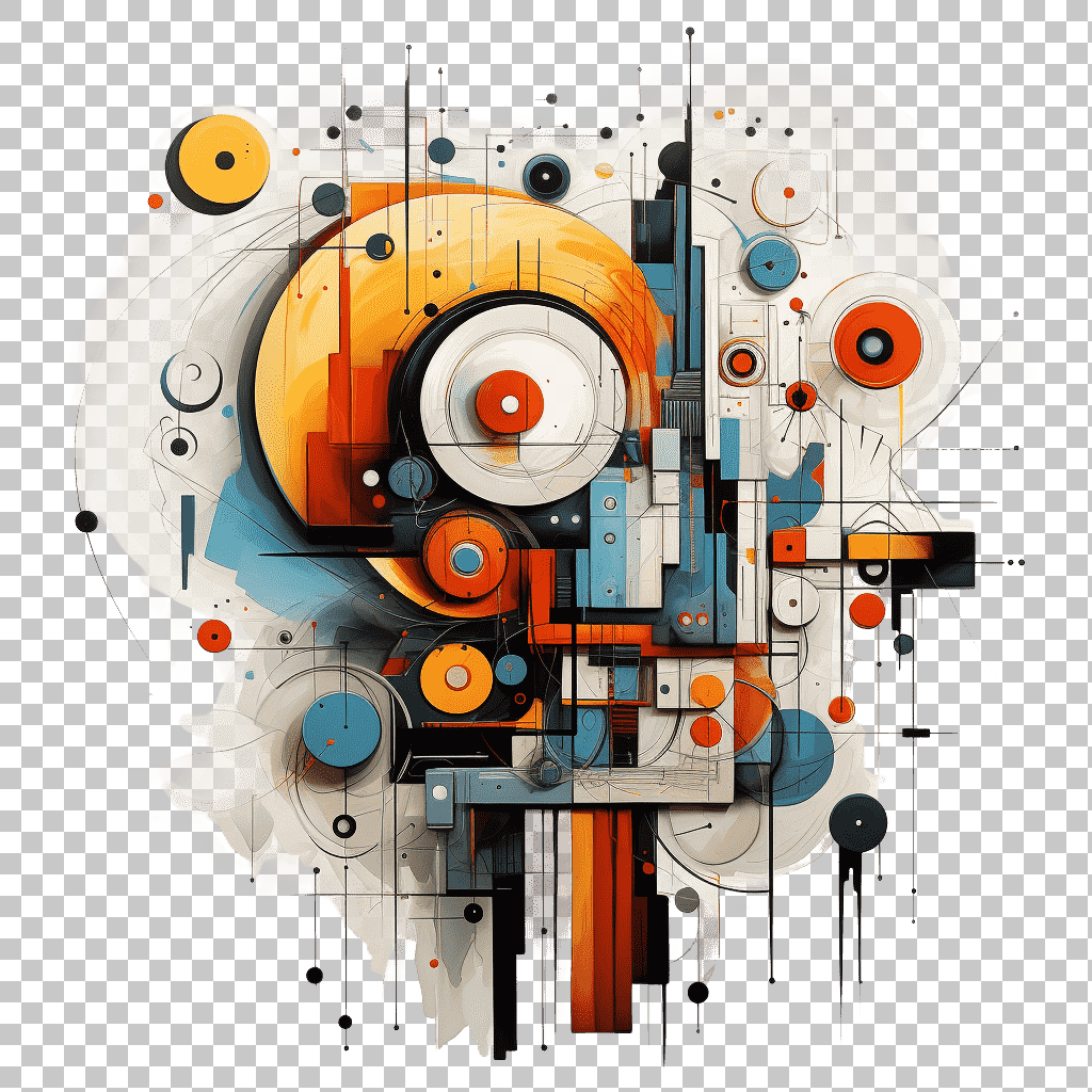 Cubist Art - Fragmented Multiple Viewpoints on Transparent Background ...