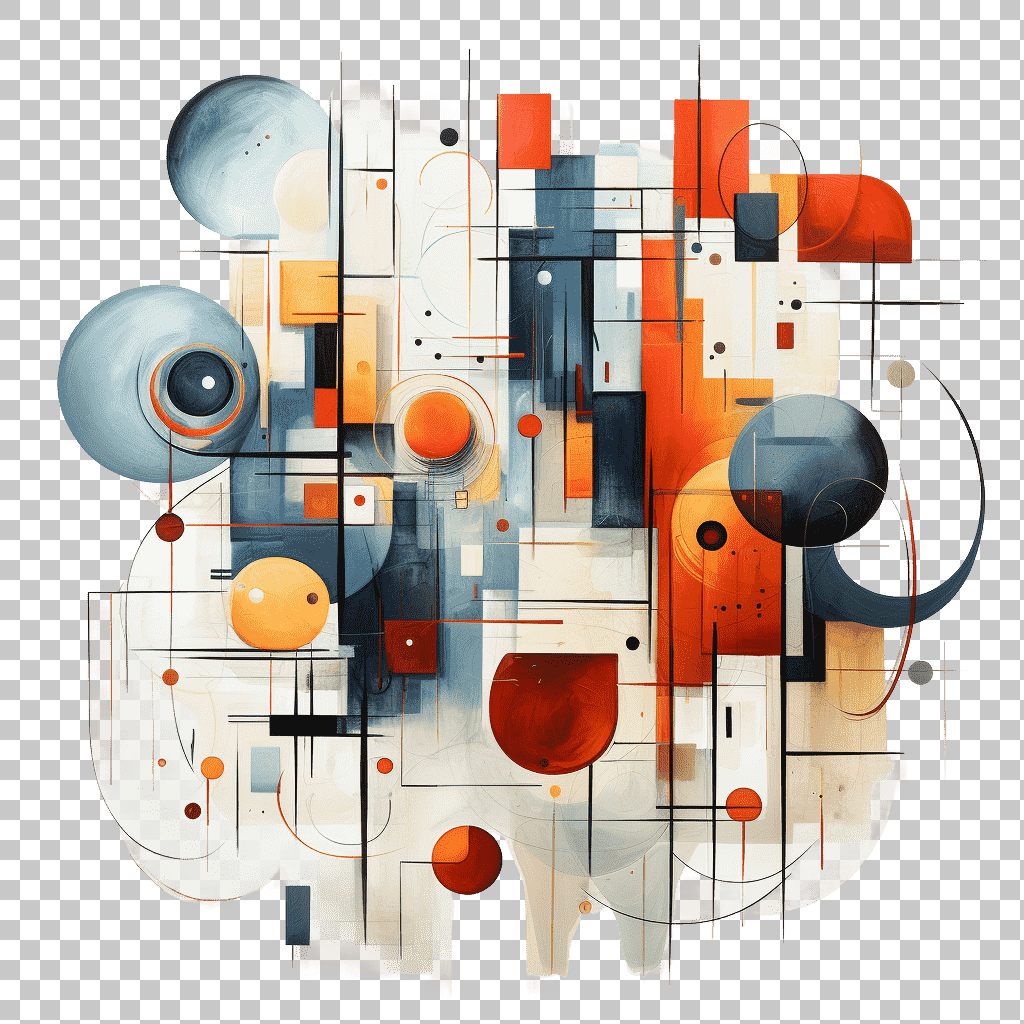 Cubist Art - Fragmented Multiple Viewpoints on Transparent Background ...