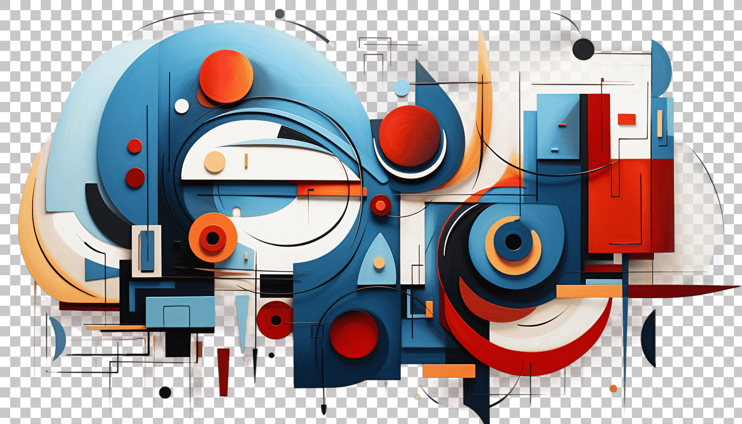 Cubist Art - Fragmented Multiple Viewpoints on Transparent Background ...