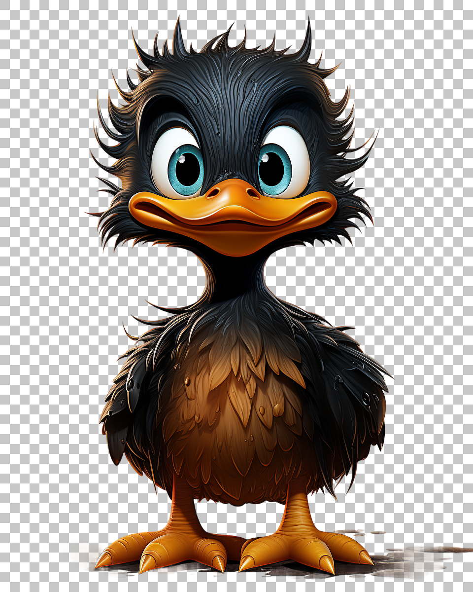 Sleek Daffy Duck Illustration with Transparency in PNG Format ...