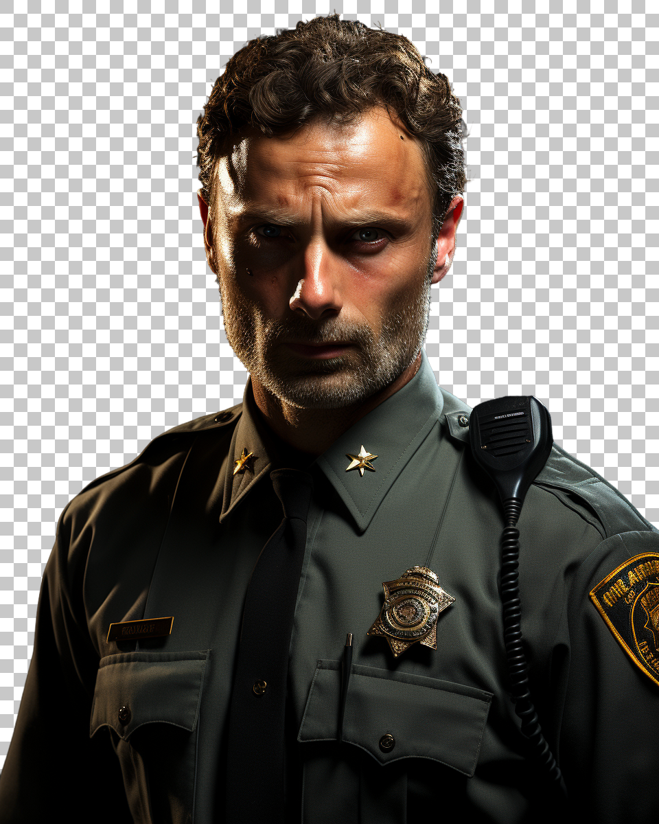 Intrepid Rick Grimes The Walking Dead PNG, Heroic Survivor Portrait, TV ...
