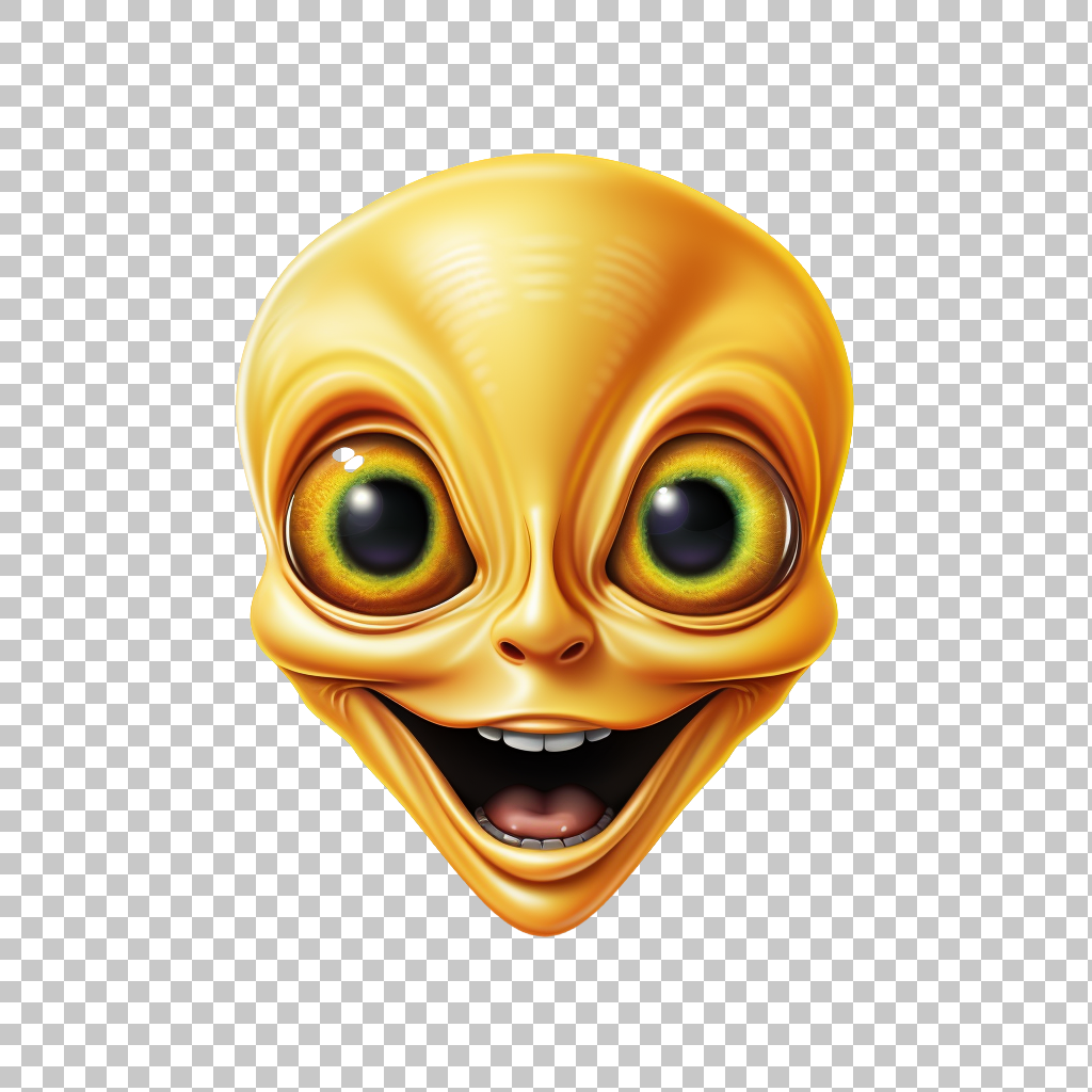 Alien Emoji Illustration, UFO Clipart, Extraterrestrial Icon - Png Aura