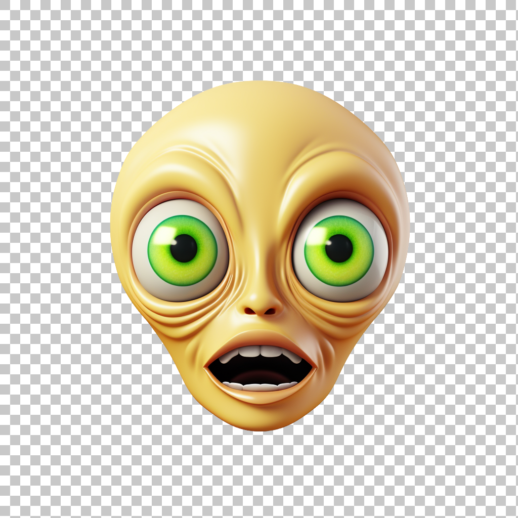 Alien Emoji Illustration, UFO Clipart, Extraterrestrial Icon - Png Aura