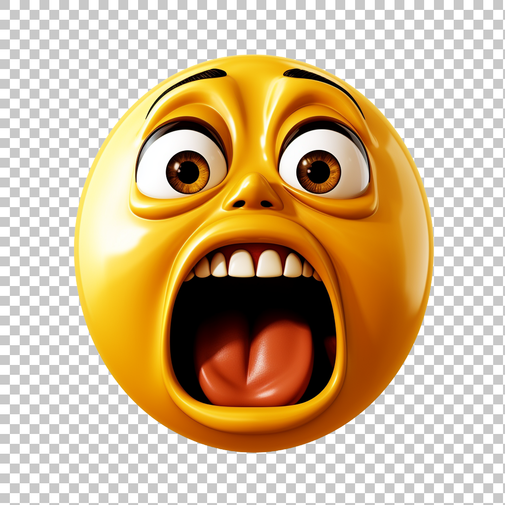 Terrifying Emoticon PNG, Screaming Face Icon, Fearful Clipart - Png Aura