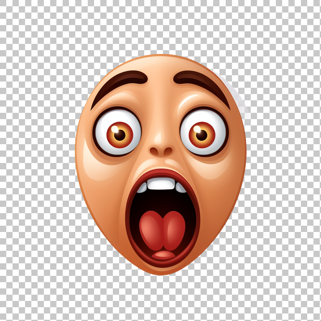 Terrifying Emoticon PNG, Screaming Face Icon, Fearful Clipart - Png Aura