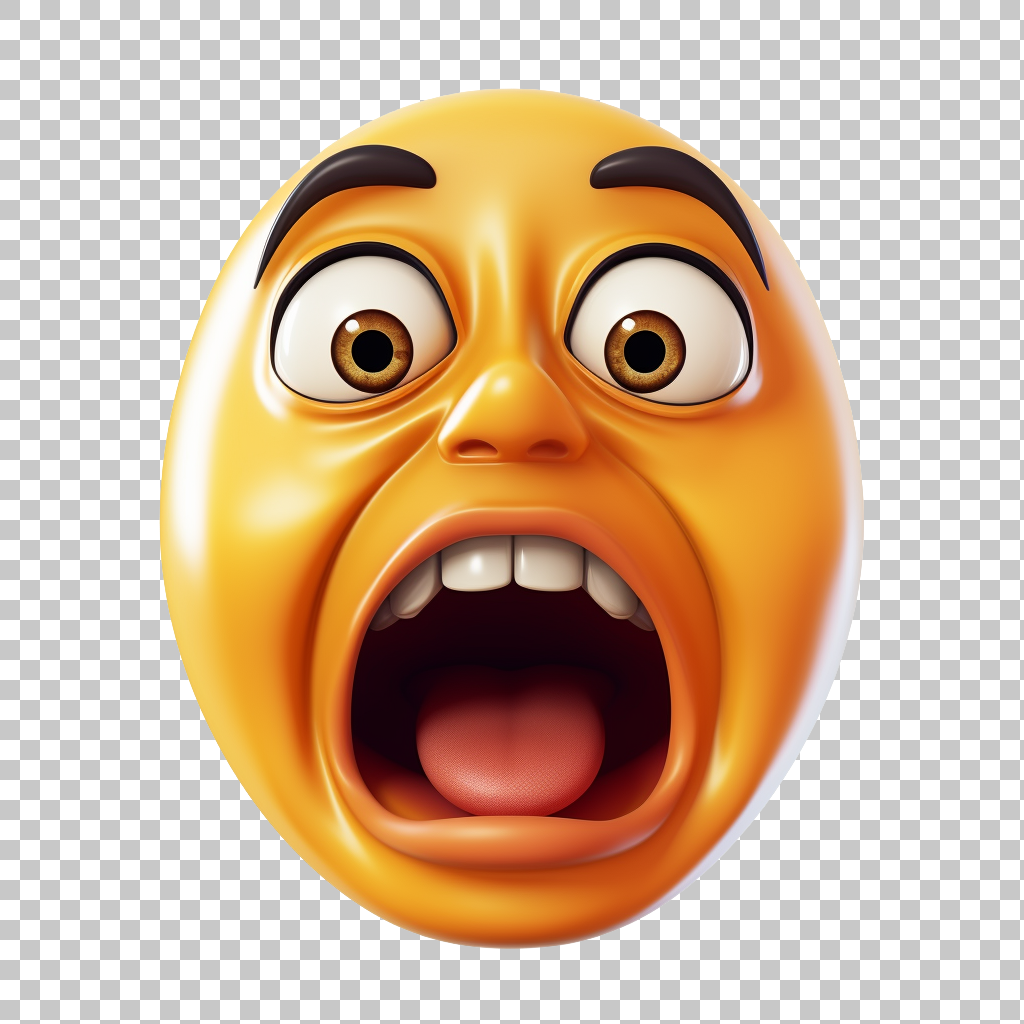 Terrifying Emoticon PNG, Screaming Face Icon, Fearful Clipart - Png Aura