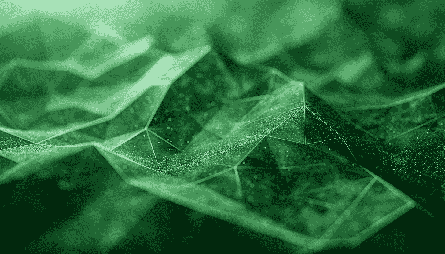 Abstract Green Geometric Network Background Design - Png Aura