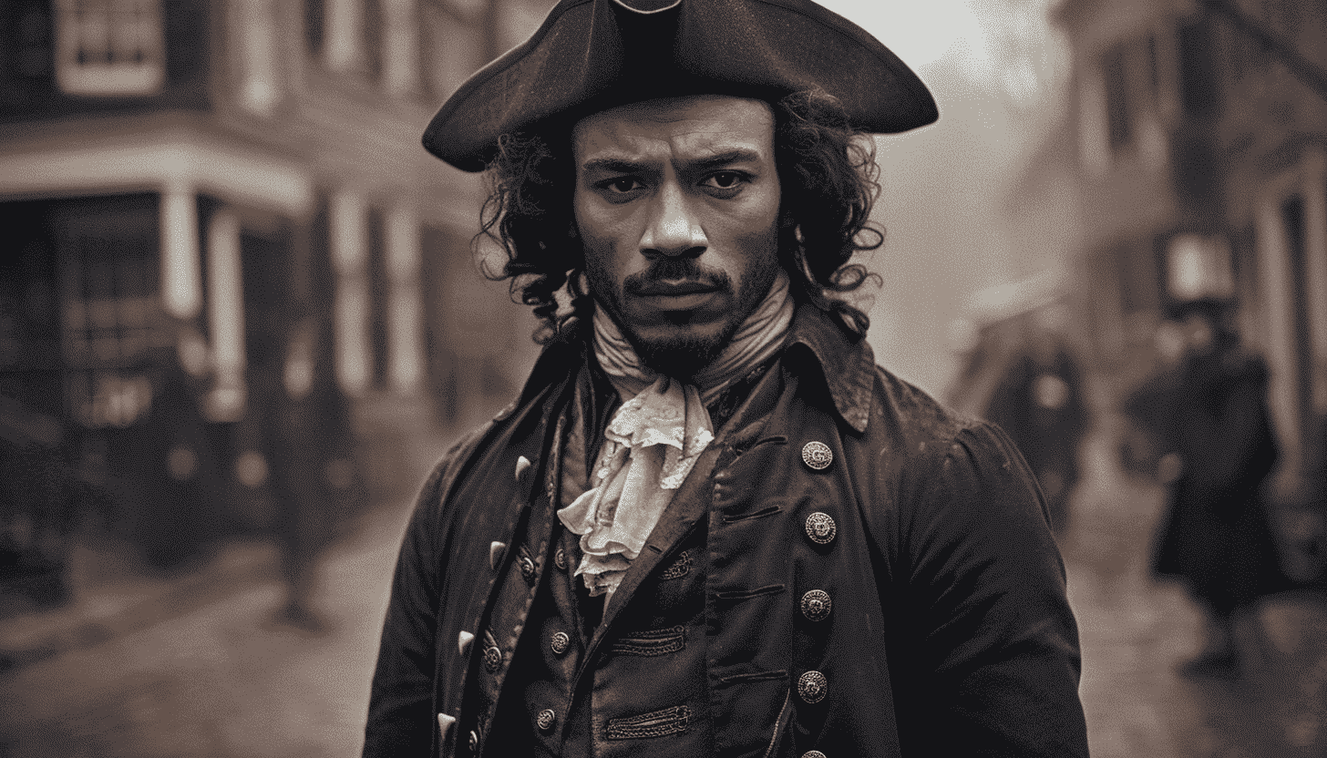 Colonial Era Gentleman Portrait in Black and White - Png Aura